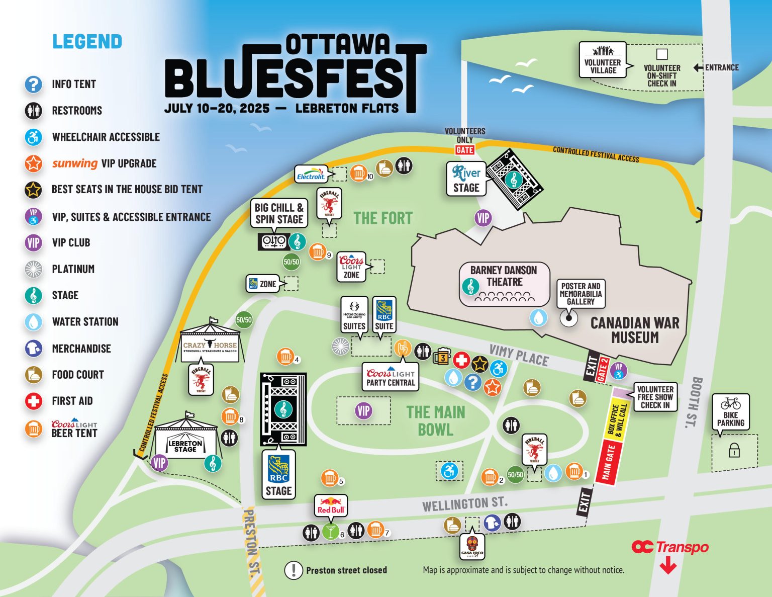 Festival Location & Site Map – Ottawa Bluesfest
