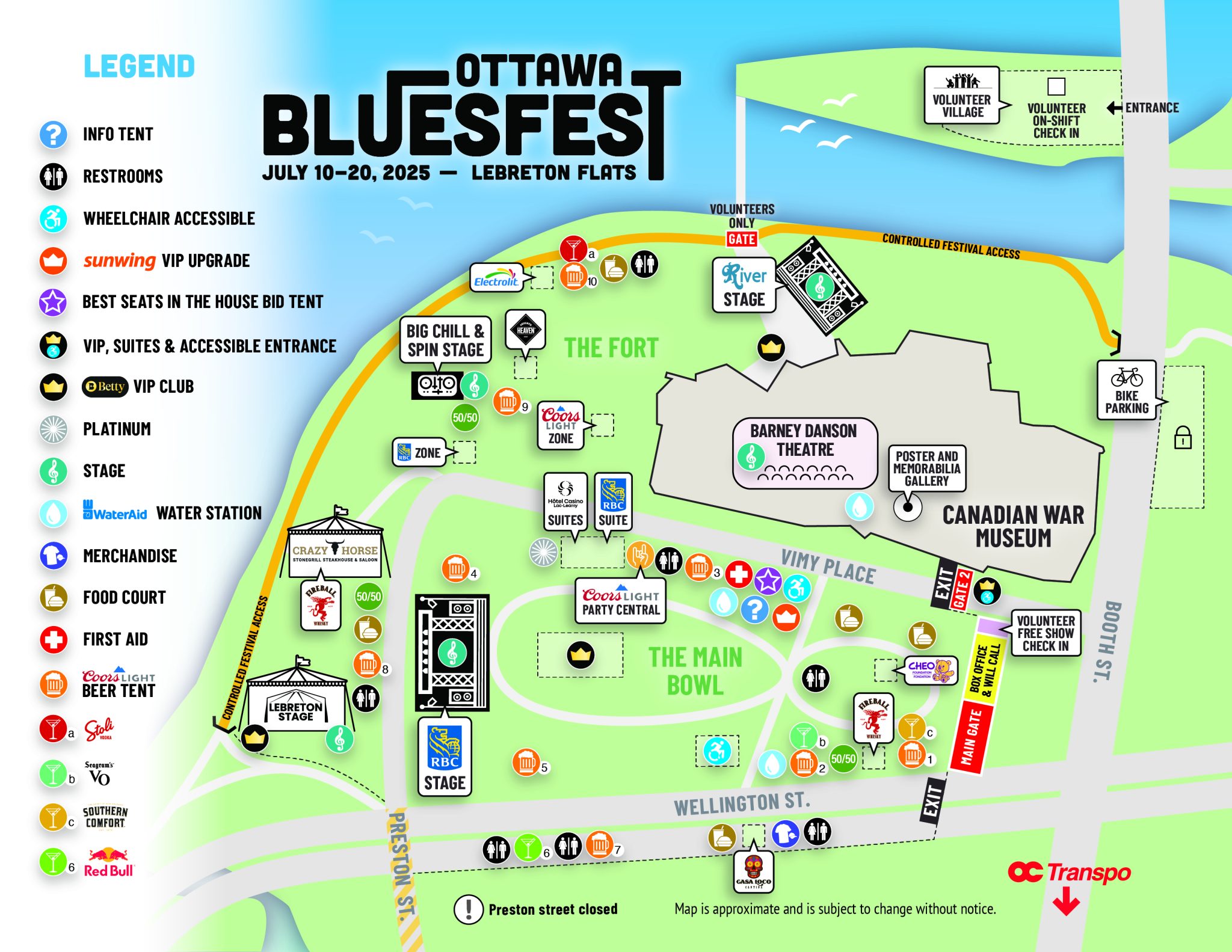 Festival Location & Site Map – Ottawa Bluesfest
